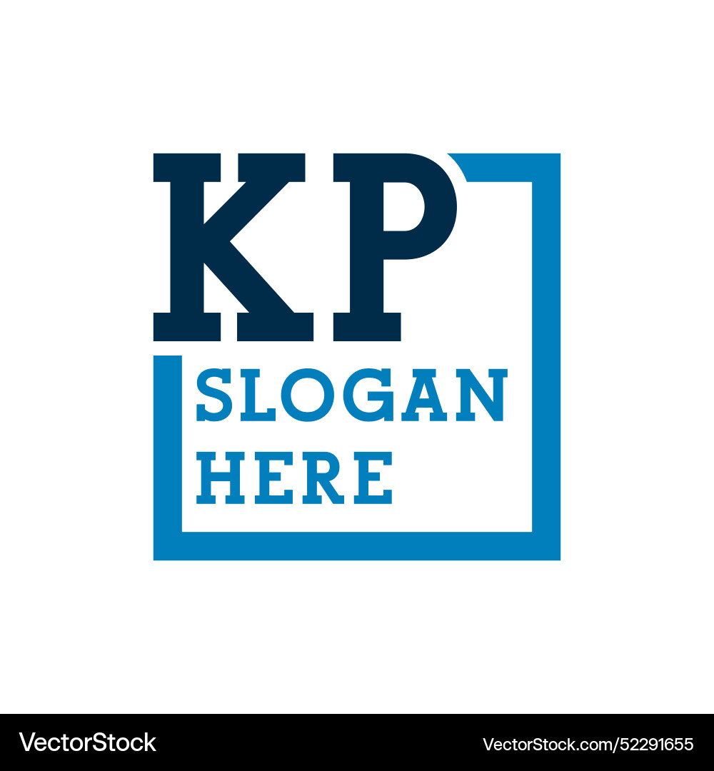 Minimal initials logo letters k and p kp initial Vector Image