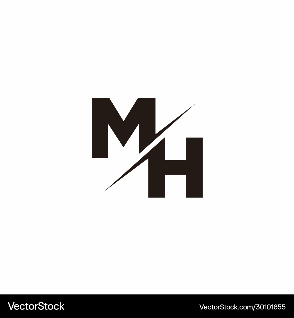 Modern Monogram Letter Slash Logo Royalty Free Vector Image