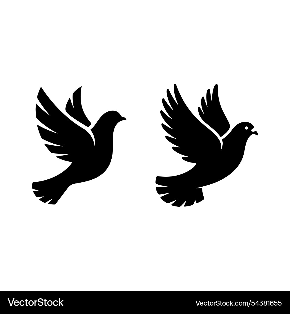 Pigeon bird silhouette Royalty Free Vector Image