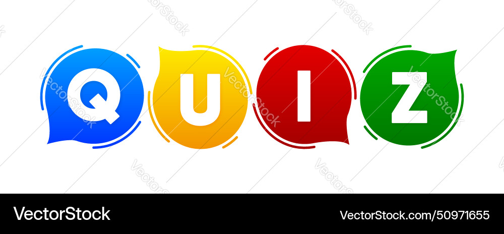 Quiz tag speech bubble banner in modern style Vector Image