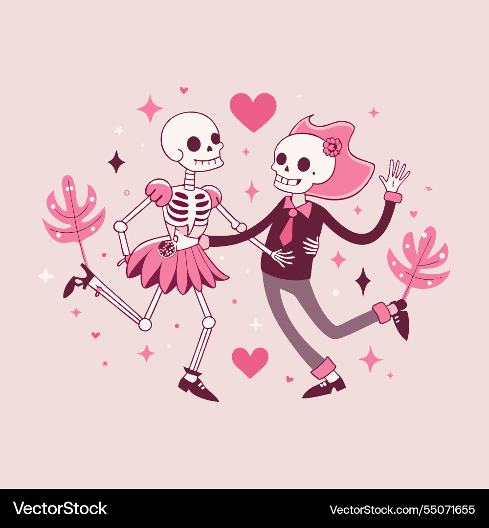 Skeleton couple Royalty Free Vector Image - VectorStock