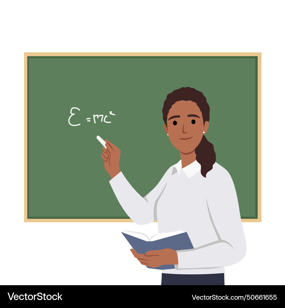Teacher is giving a lesson in front Royalty Free Vector