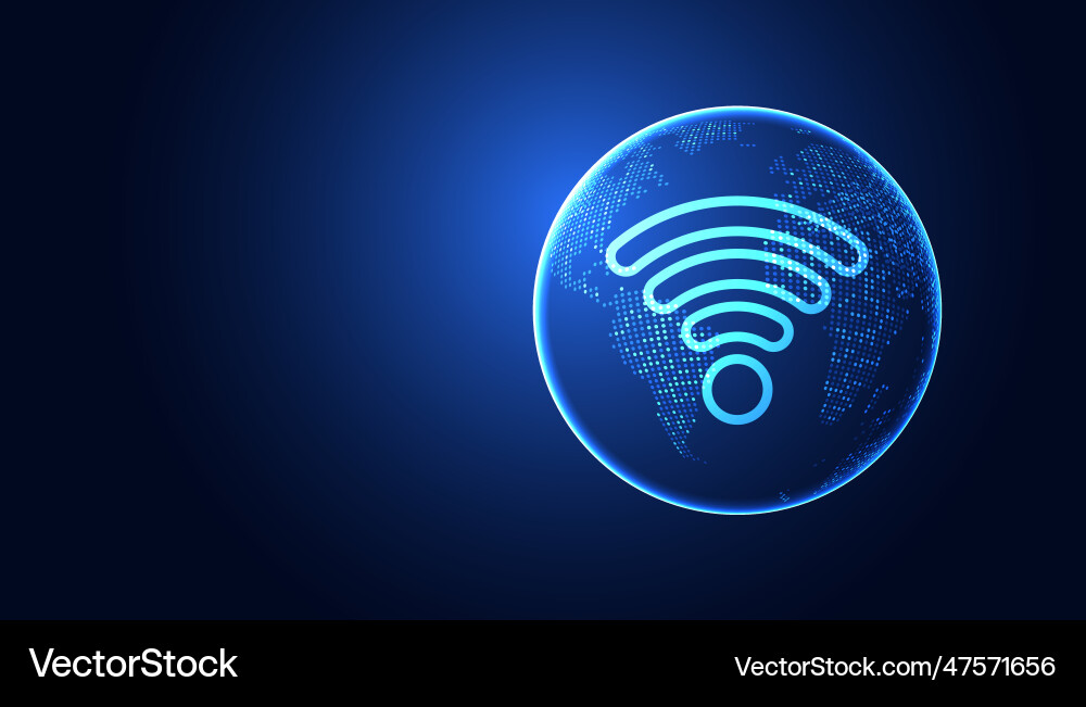 Abstract world wifi connection concept Royalty Free Vector