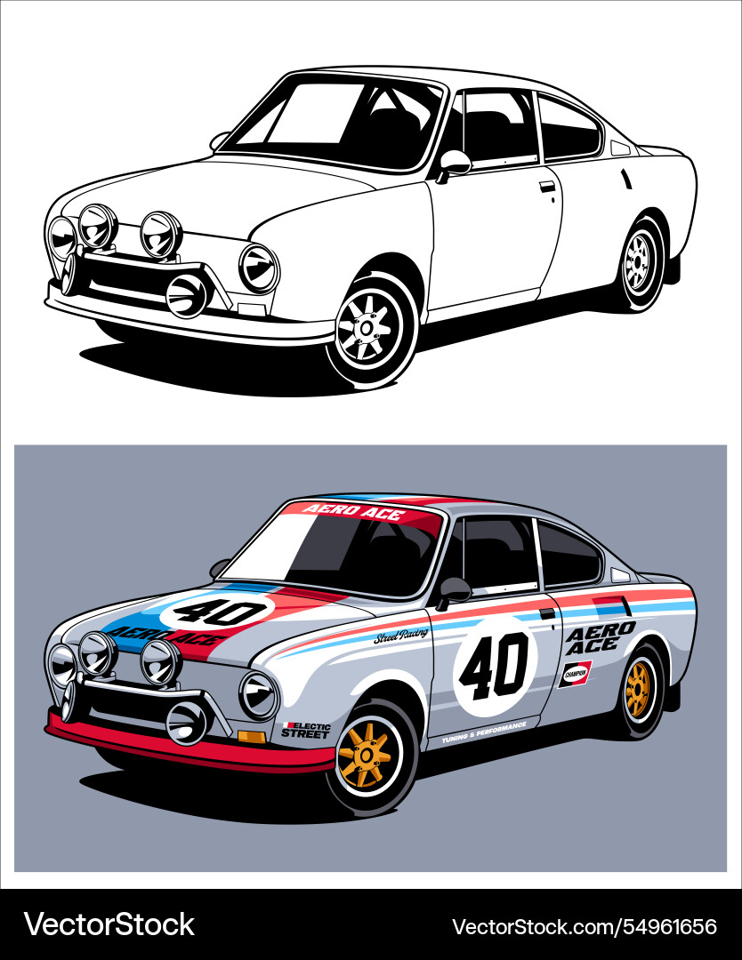 Aero ace racing car Royalty Free Vector Image - VectorStock