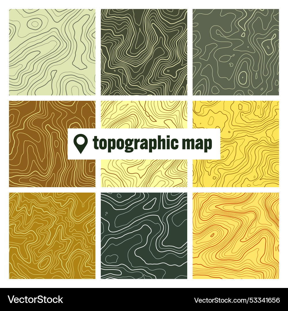 Colorful topographic map with contour lines Vector Image