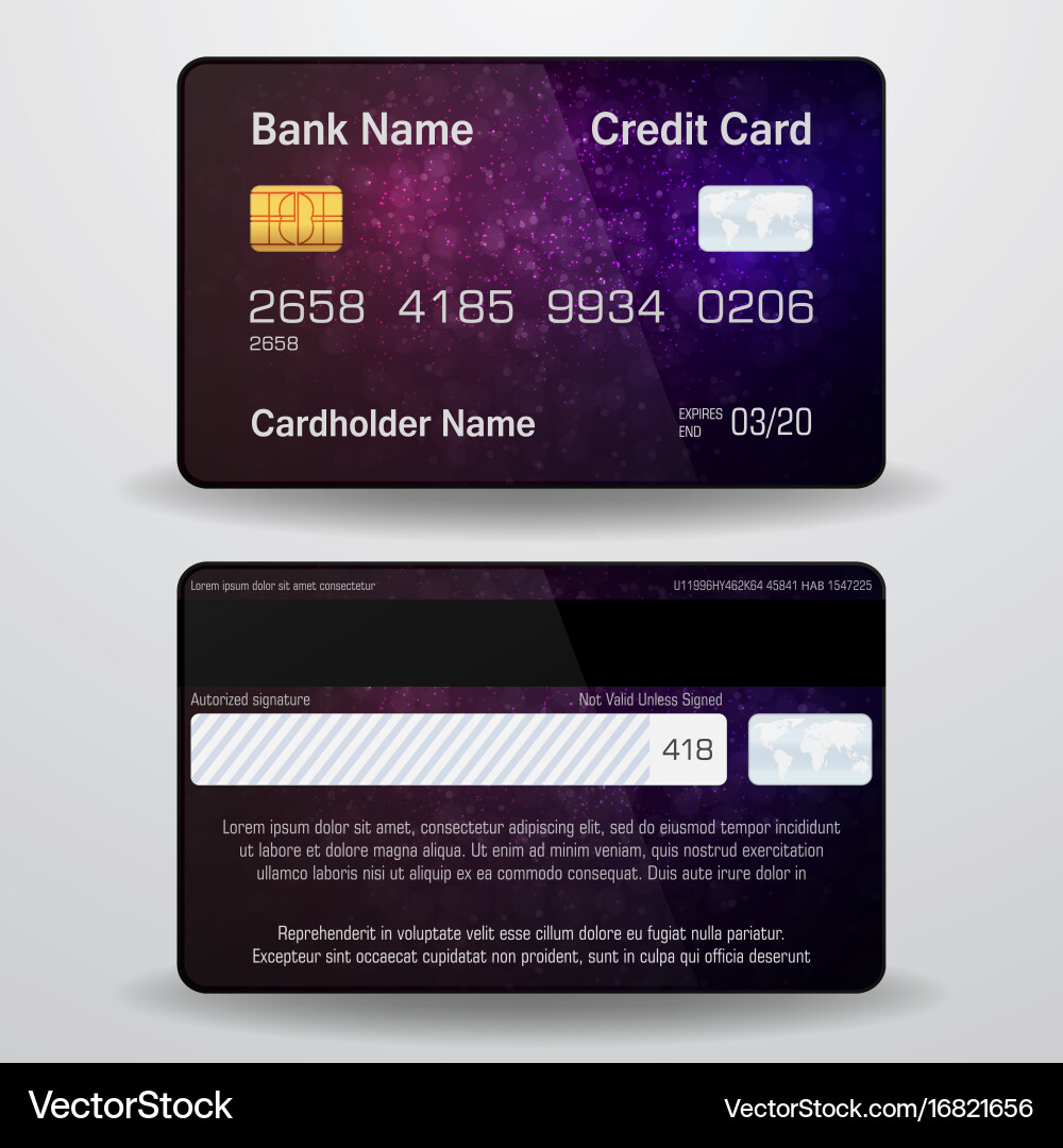 Detailed realistic credit card Royalty Free Vector Image