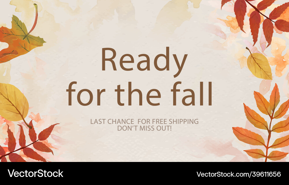 Fall sell template for blog banner ready Vector Image