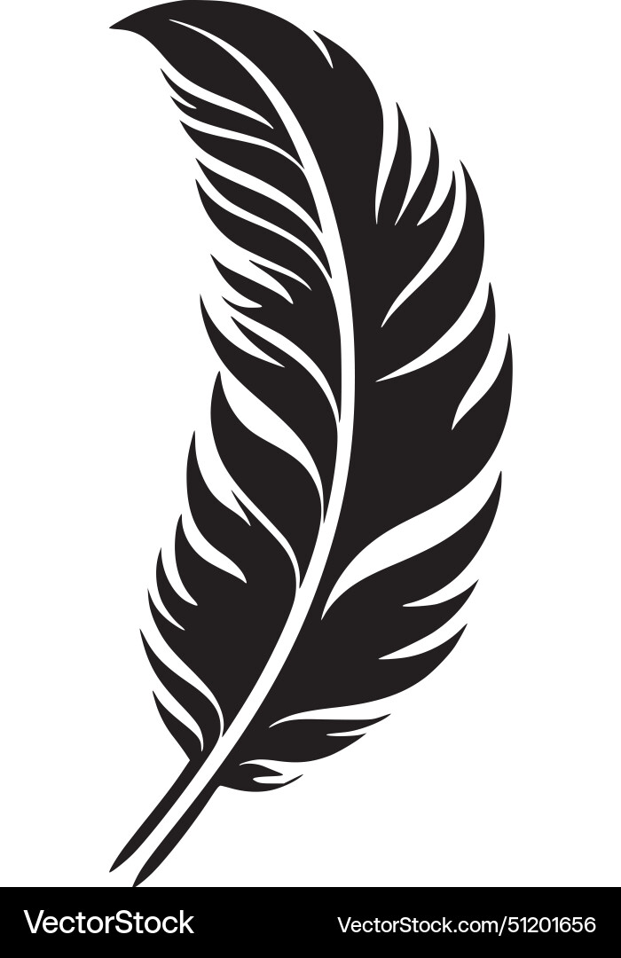 Feather - black and white isolated icon Royalty Free Vector