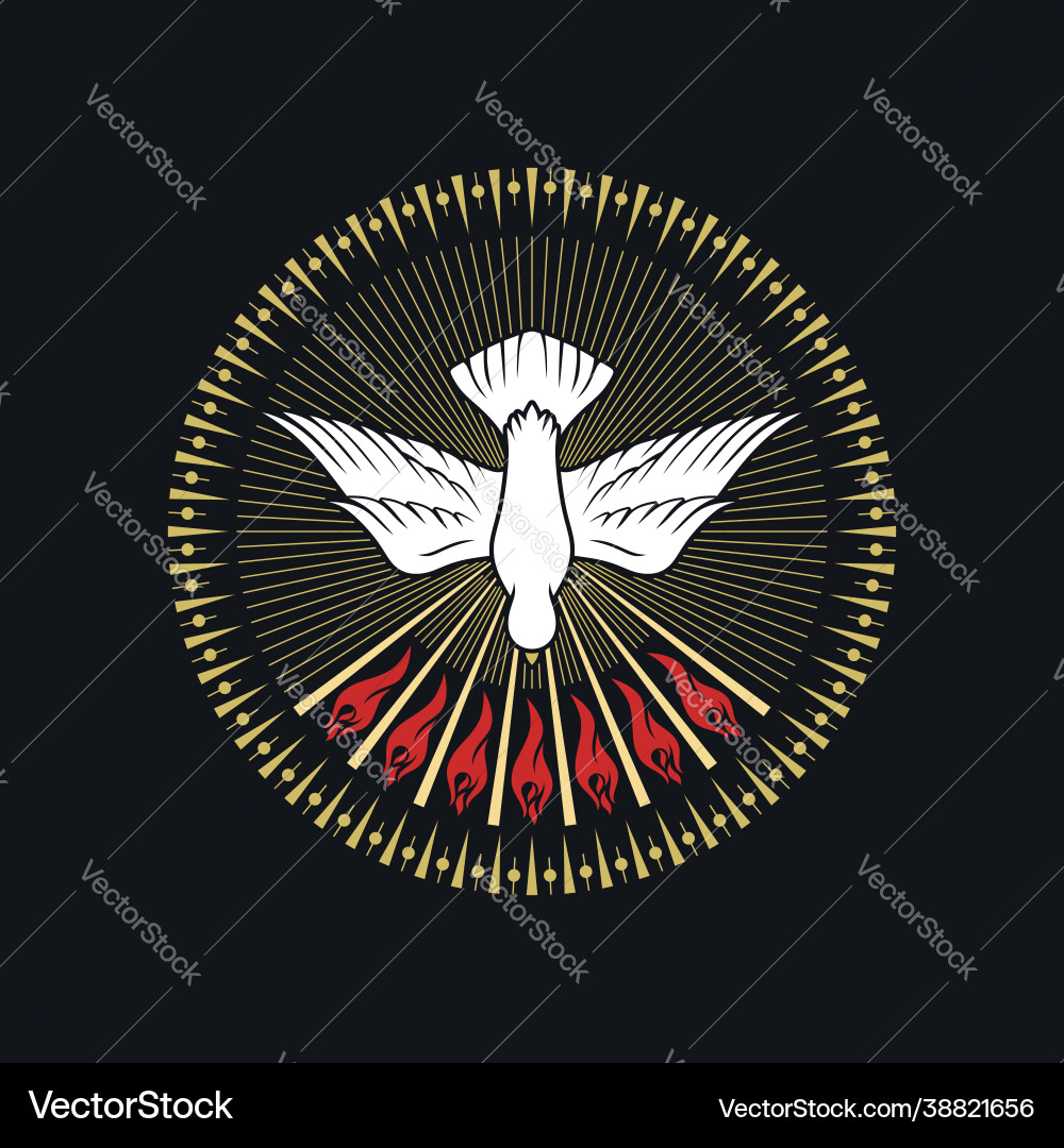 Holy Spirit Dove Symbol Royalty Free Vector Image