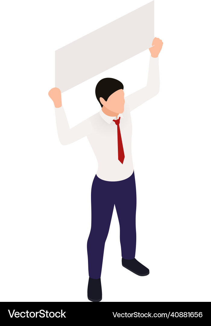 One person picket composition Royalty Free Vector Image