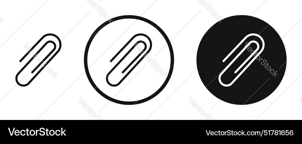 Paperclip line icon set Royalty Free Vector Image