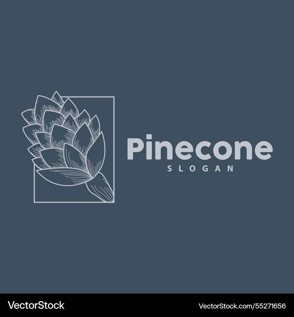 Pine cone logo elegant luxury pine simple design Vector Image