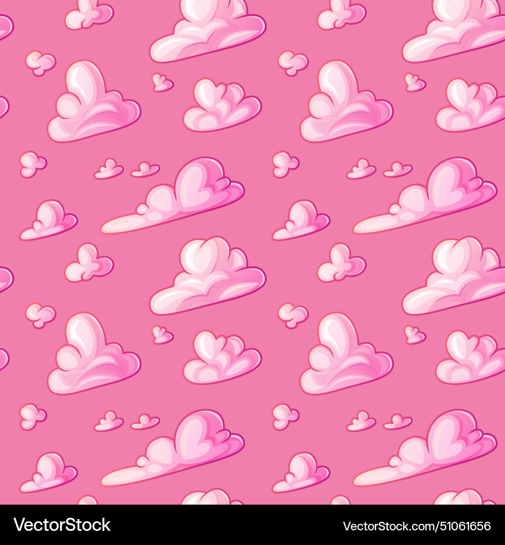 Pink clouds seamless pattern Royalty Free Vector Image