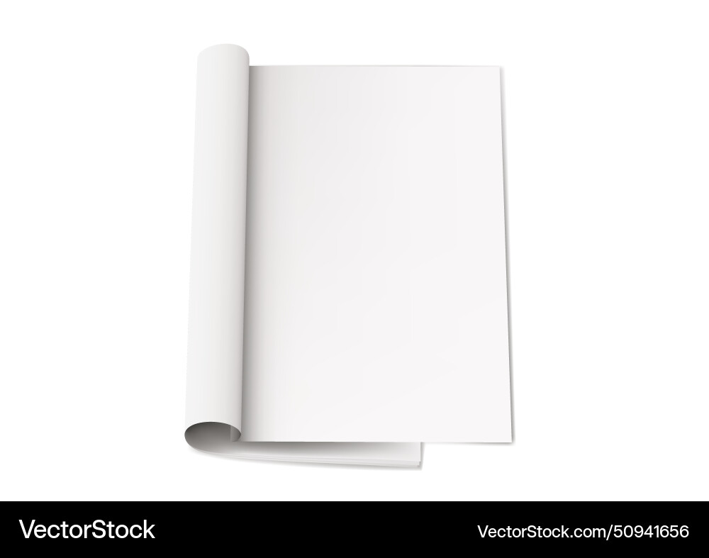 Realistic clear open magazine or catalog template Vector Image