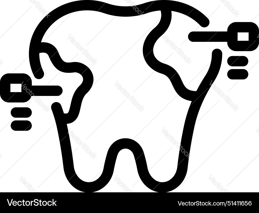 Simple black and white icon representing a tooth Vector Image