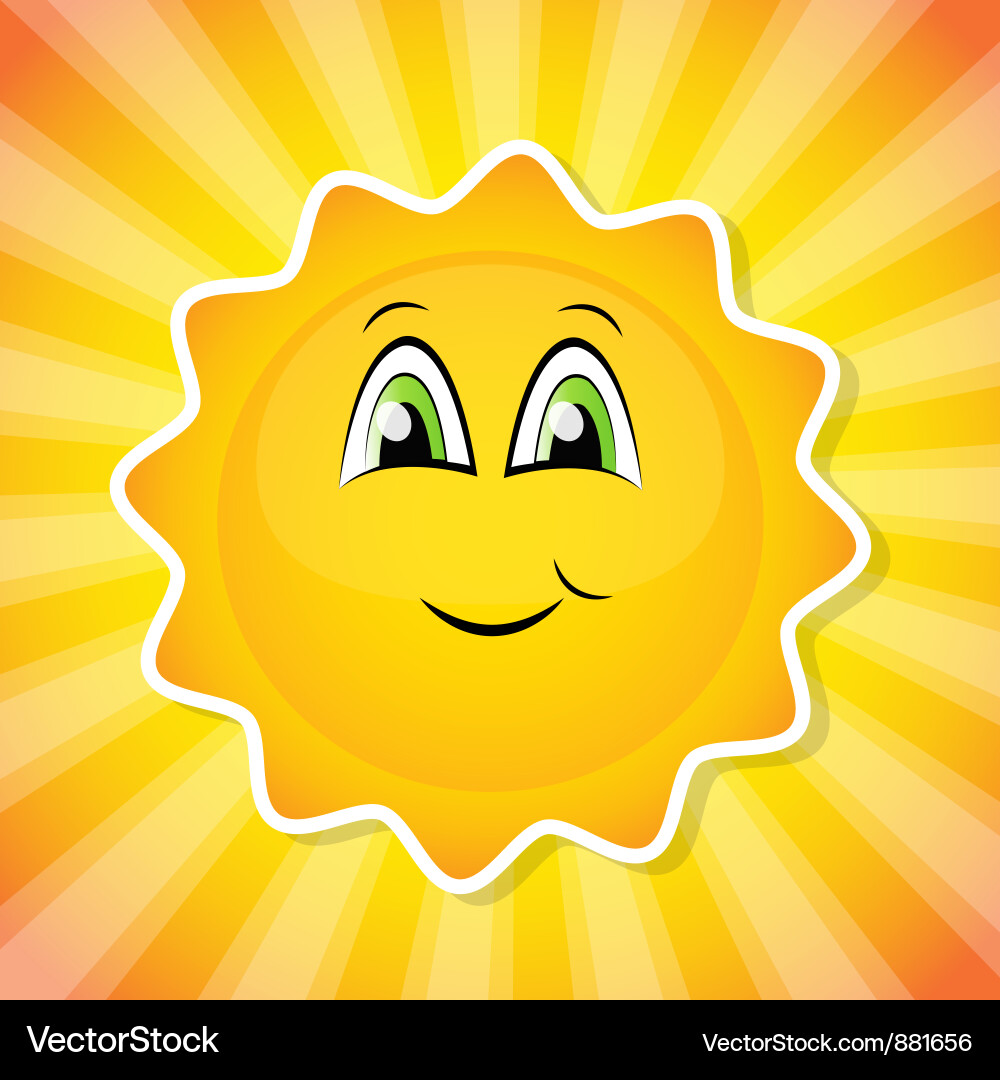 Smiling sun Royalty Free Vector Image - VectorStock