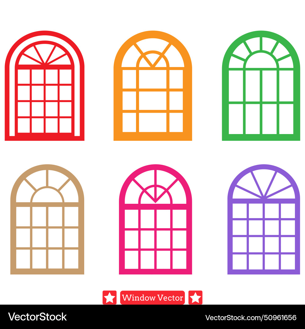 Windows of creativity intriguing silhouette Vector Image