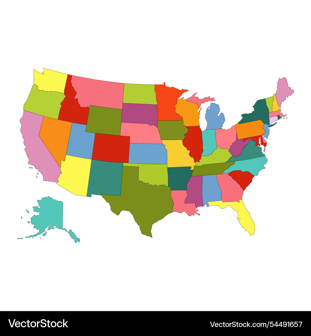 50 states of america Royalty Free Vector Image
