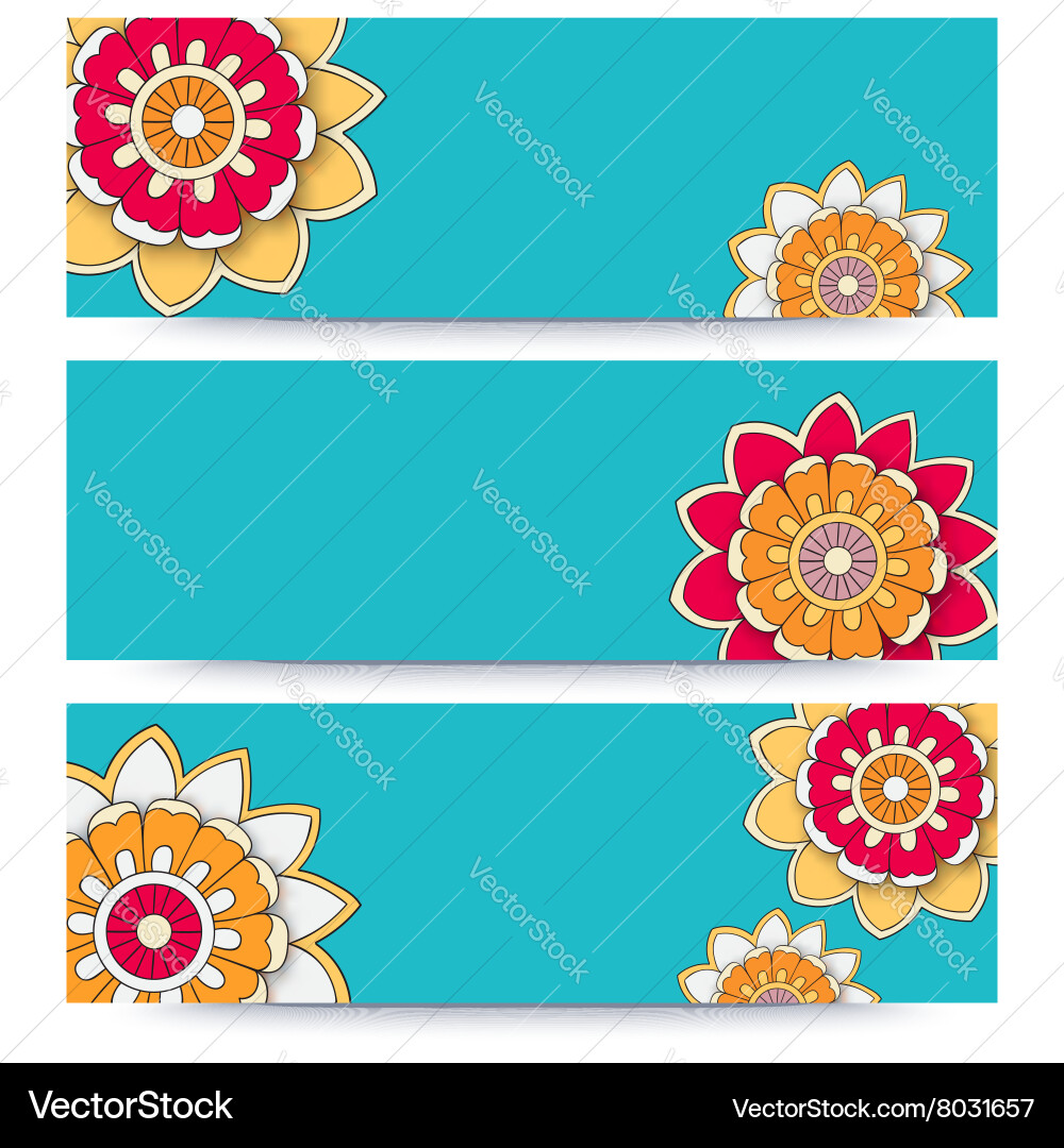Banner with flowers Royalty Free Vector Image - VectorStock