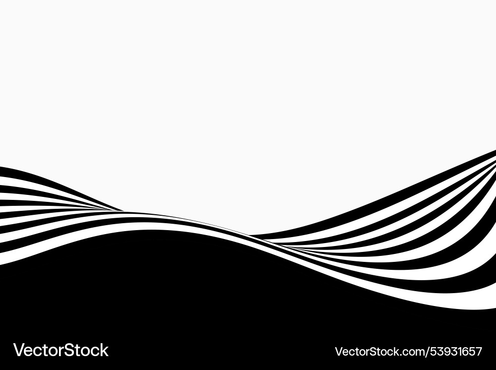 Black and white wavy design with optical illusion Vector Image