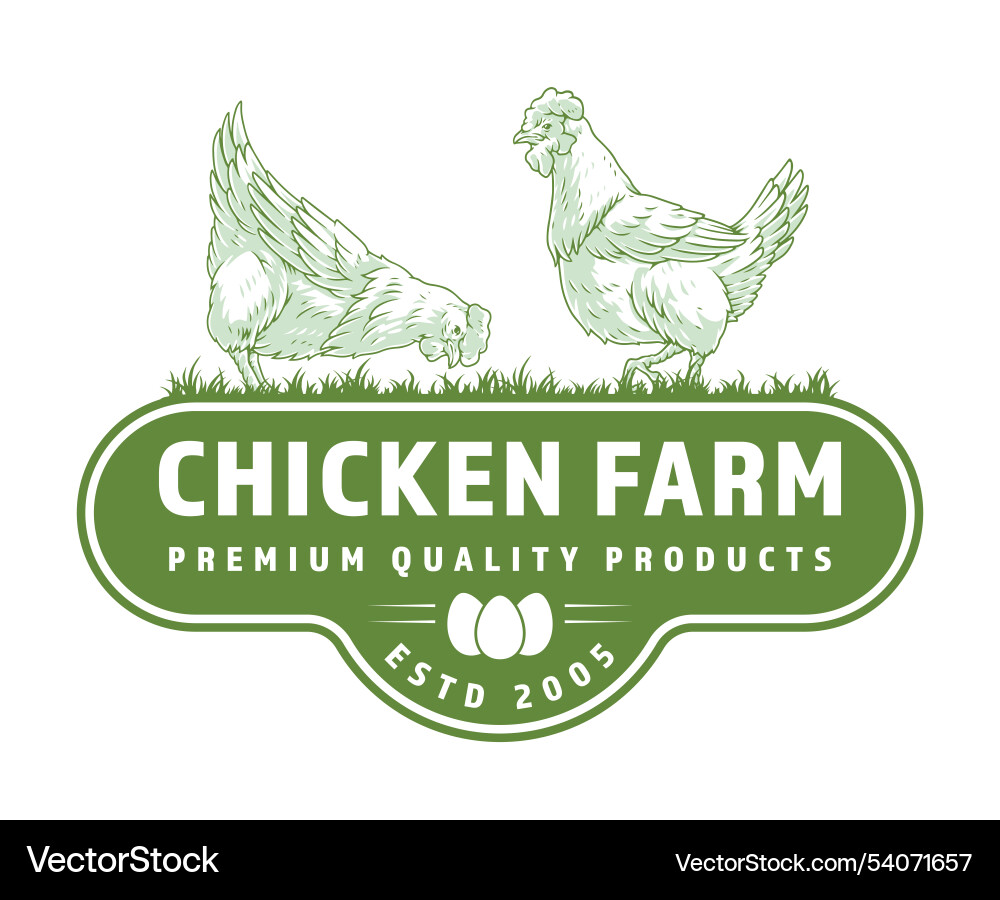 Chicken farm logo Royalty Free Vector Image - VectorStock