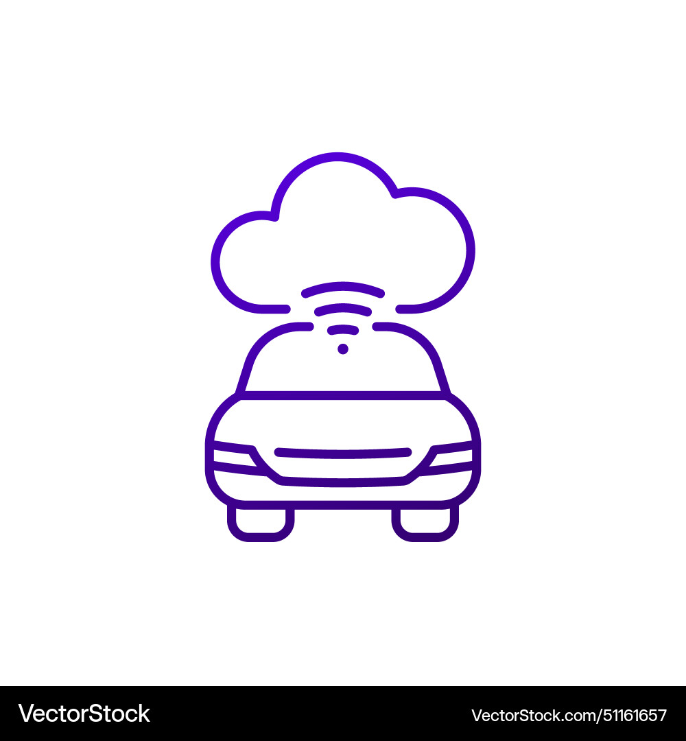 Cloud technologies for a car line icon Royalty Free Vector