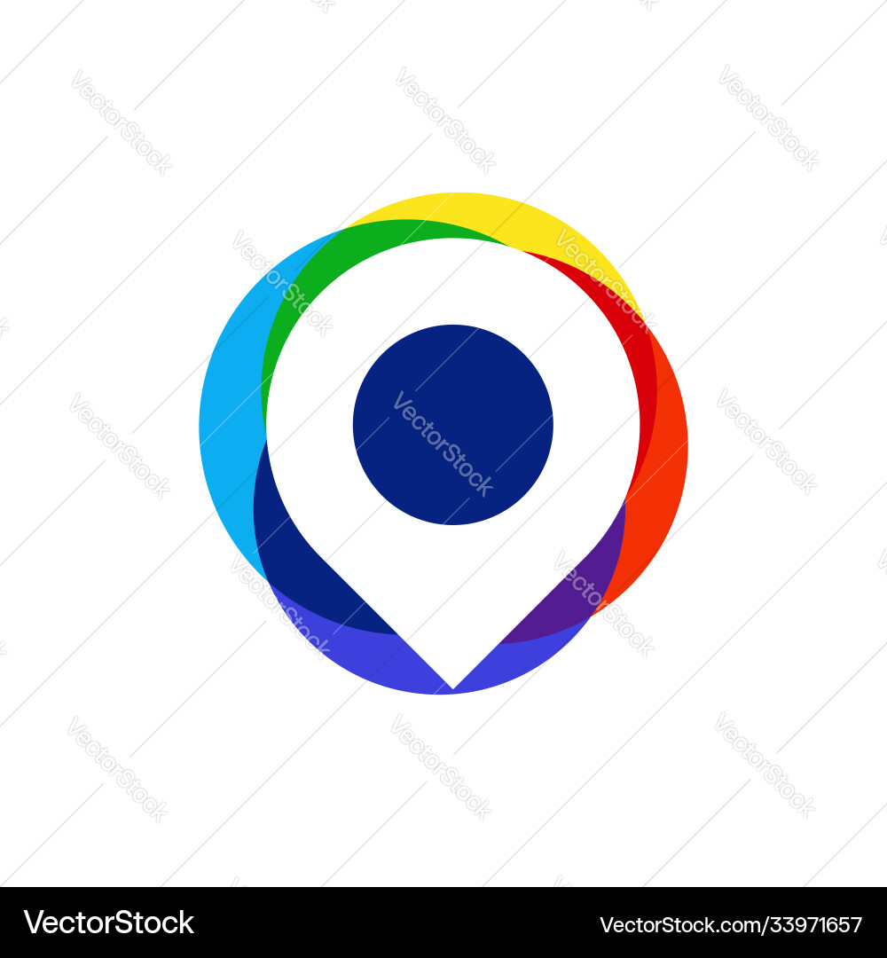 Colorful pin location logo Royalty Free Vector Image