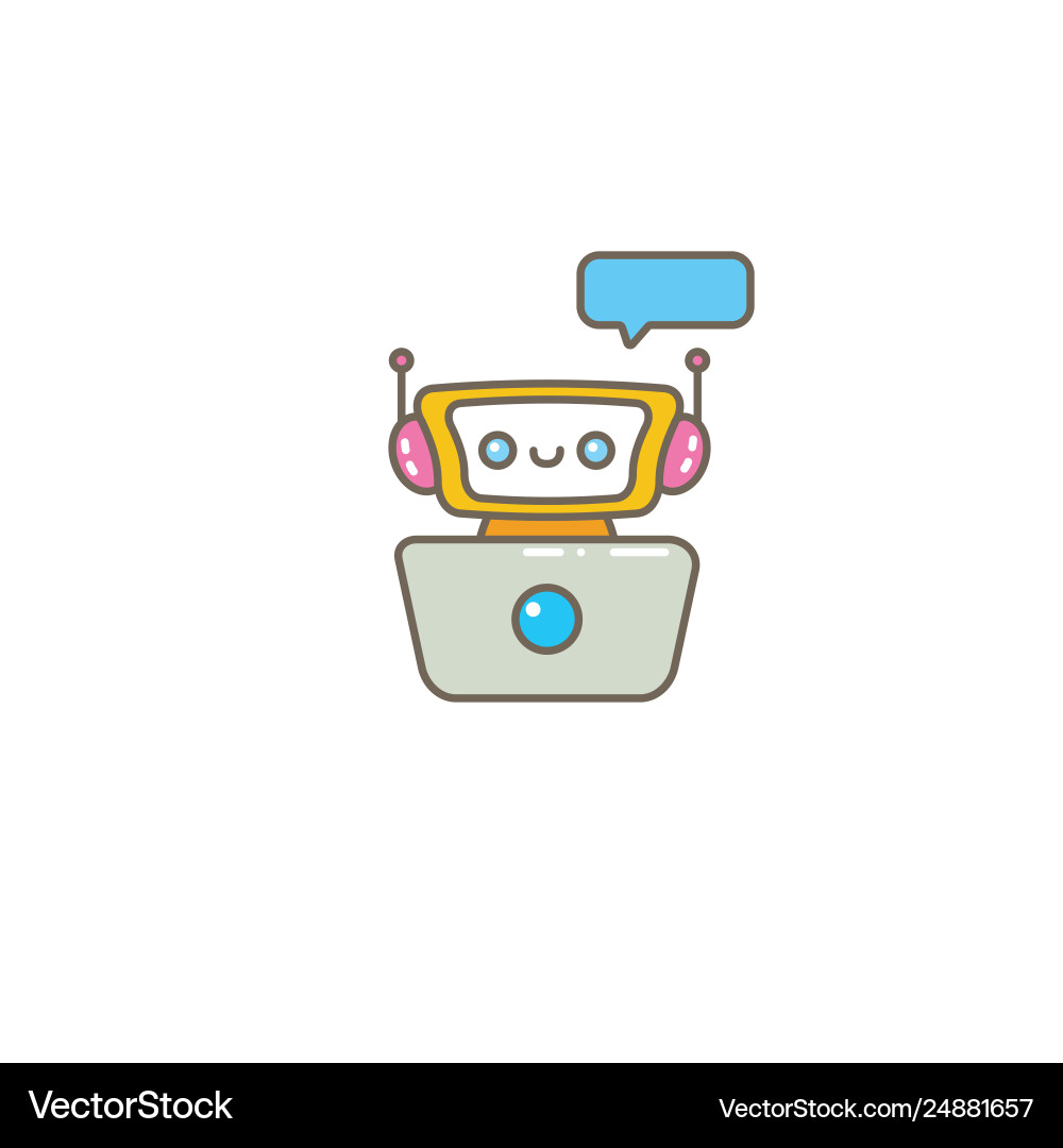 Cute chatbot character or intelligent assistant Vector Image