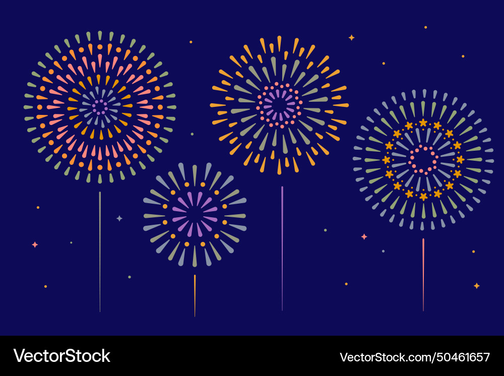 Firework night background Royalty Free Vector Image