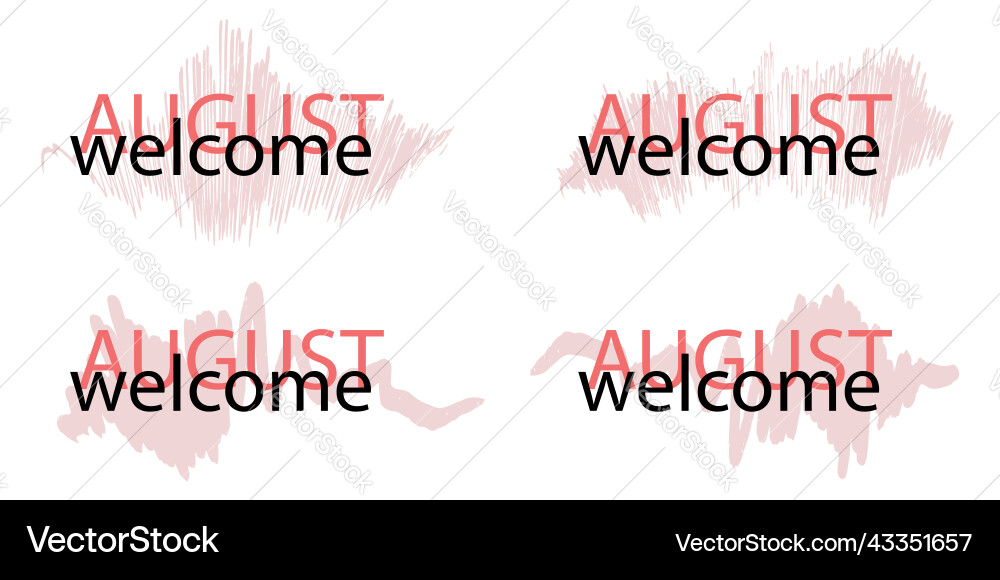 Hand drawn hello august lettering with soft color Vector Image