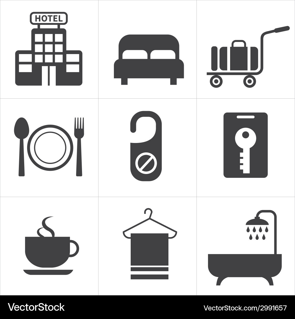 Hotel and services icon Royalty Free Vector Image