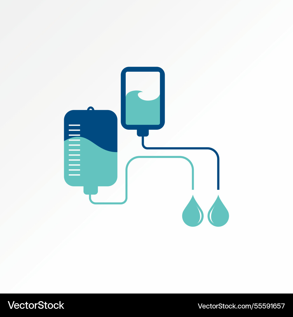Infusion water liquid drop injection transfusion Vector Image