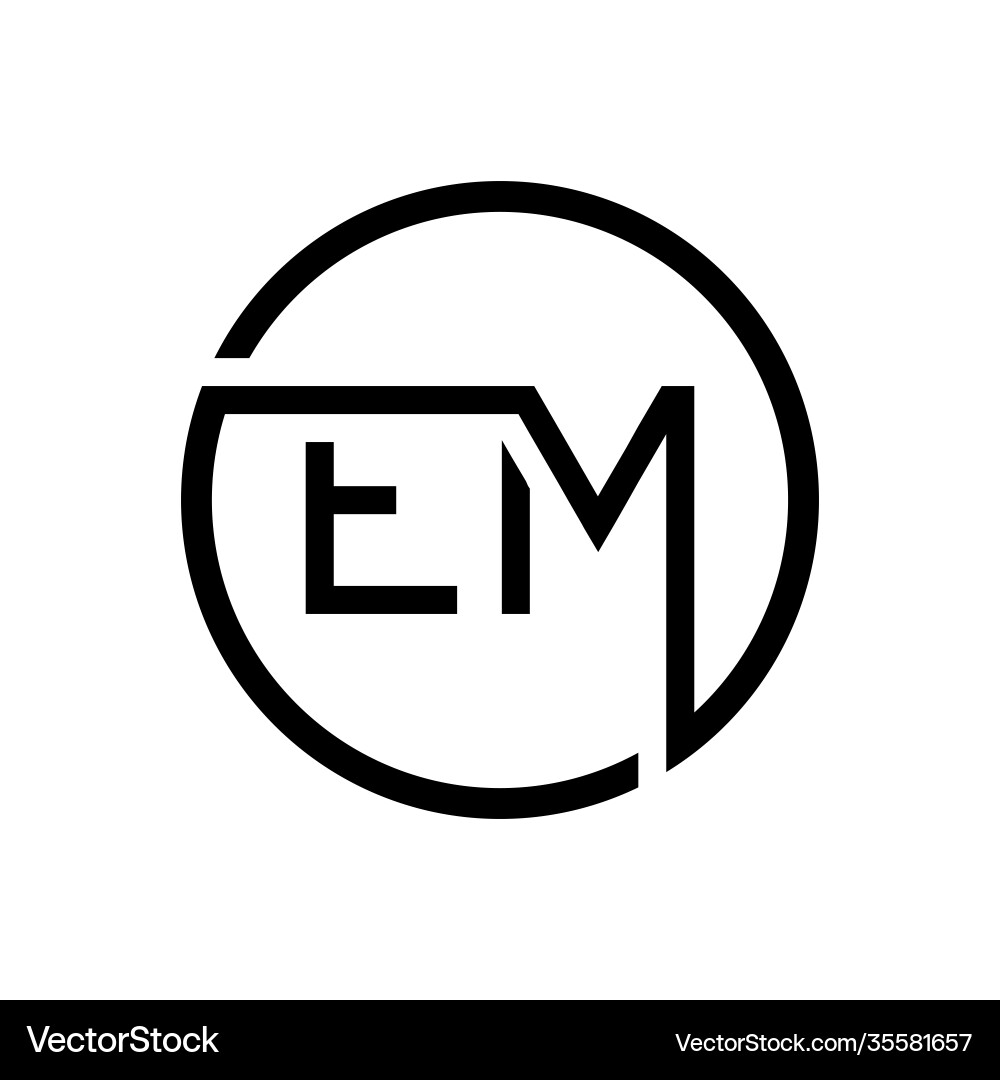 Initial em letter logo creative typography Vector Image