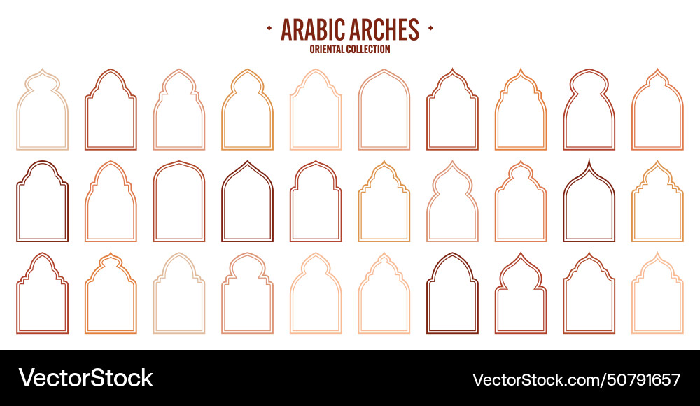 Islamic frames oriental style objects arabic Vector Image