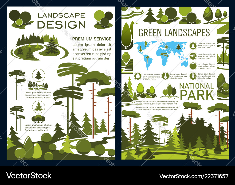 Landscape design company brochure Royalty Free Vector Image