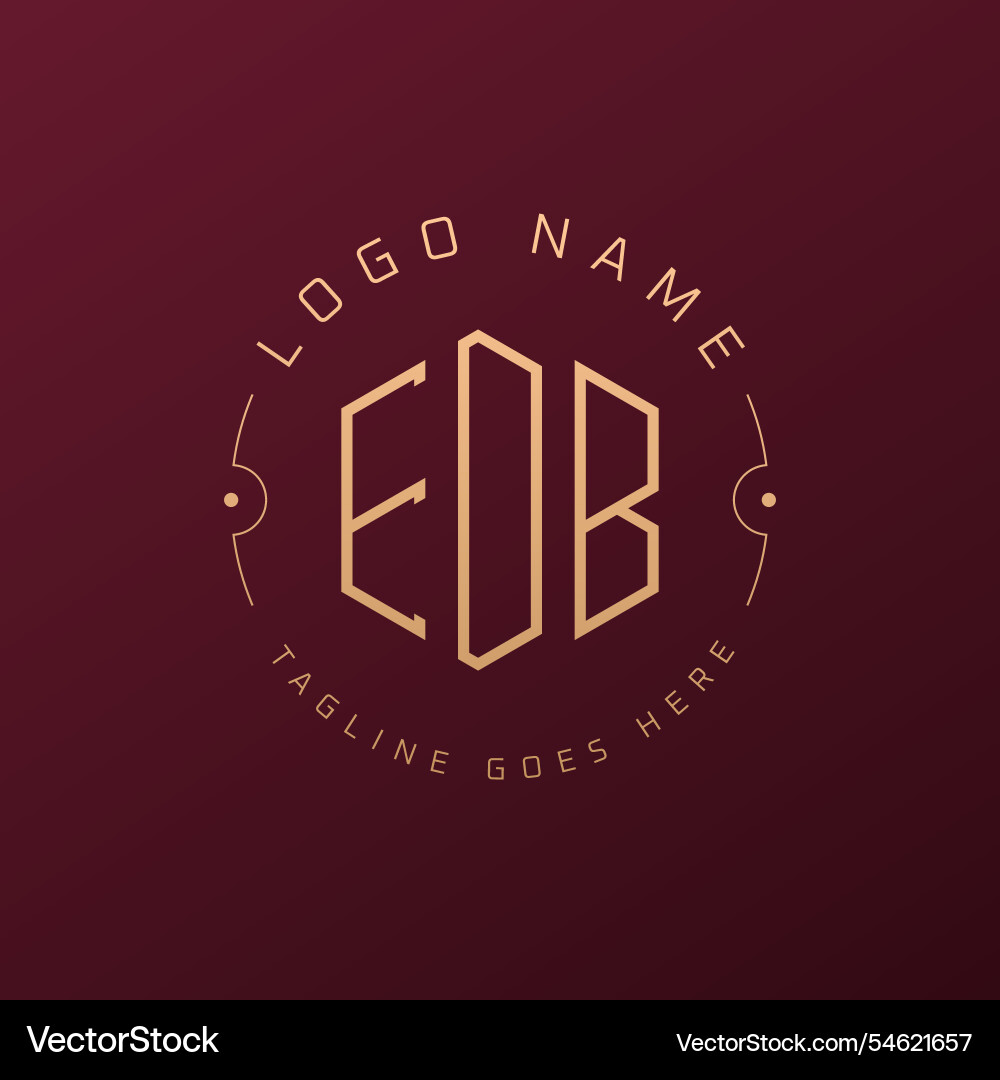Luxury edb logo design elegant letter Royalty Free Vector