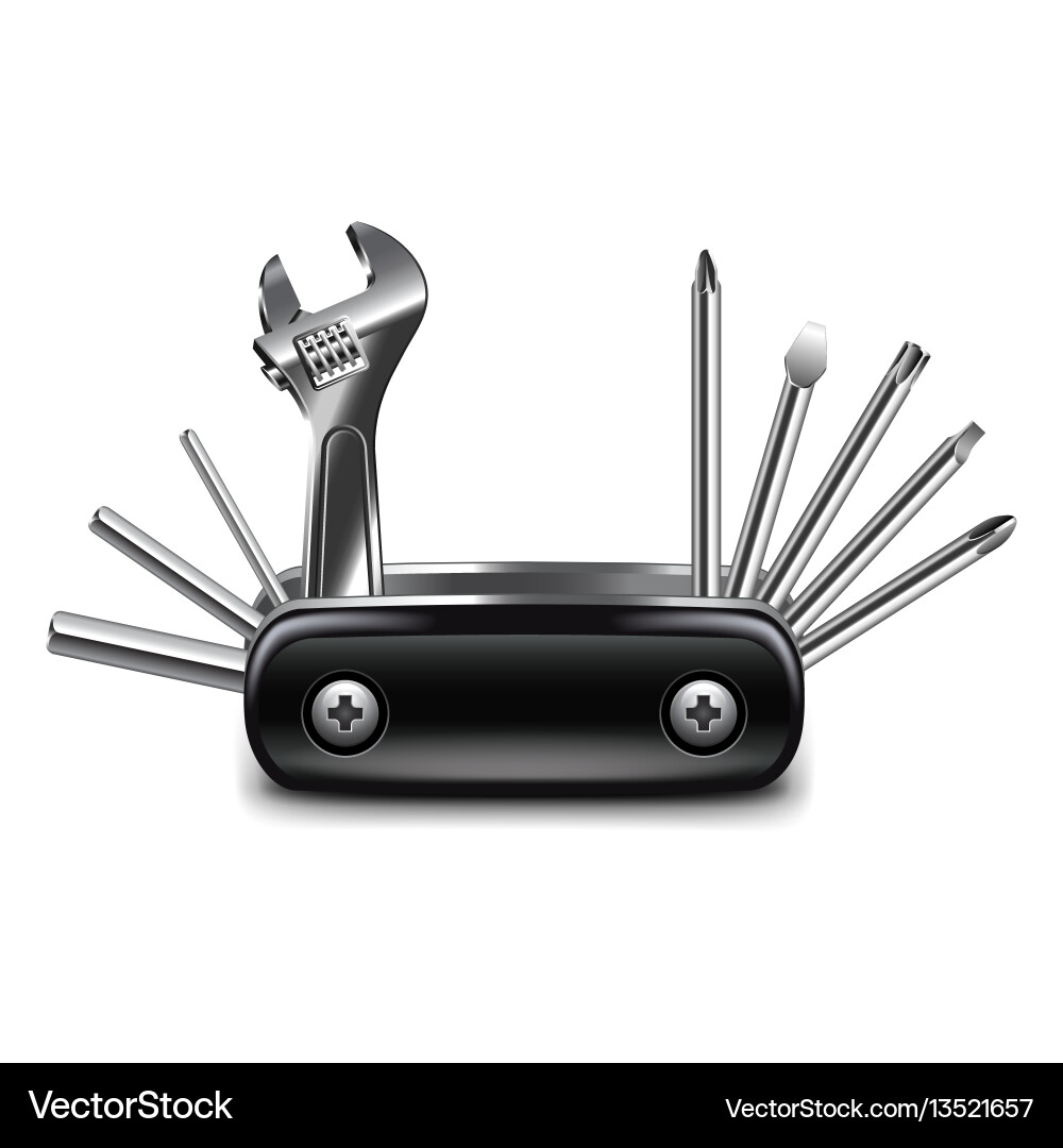 Multitool isolated on white Royalty Free Vector Image