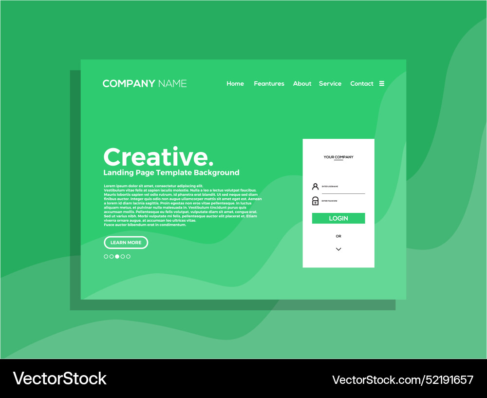New landing page template Royalty Free Vector Image