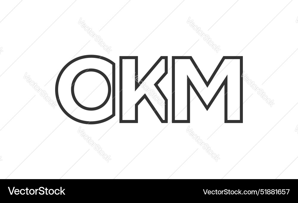 Okm logo design template with strong and modern Vector Image