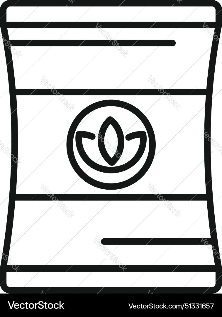 Organic product packaging line art icon Royalty Free Vector