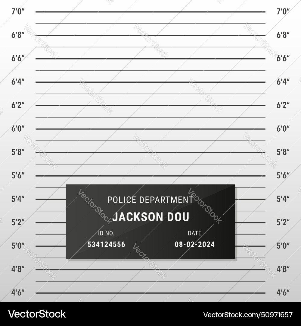 Police mugshot template Royalty Free Vector Image