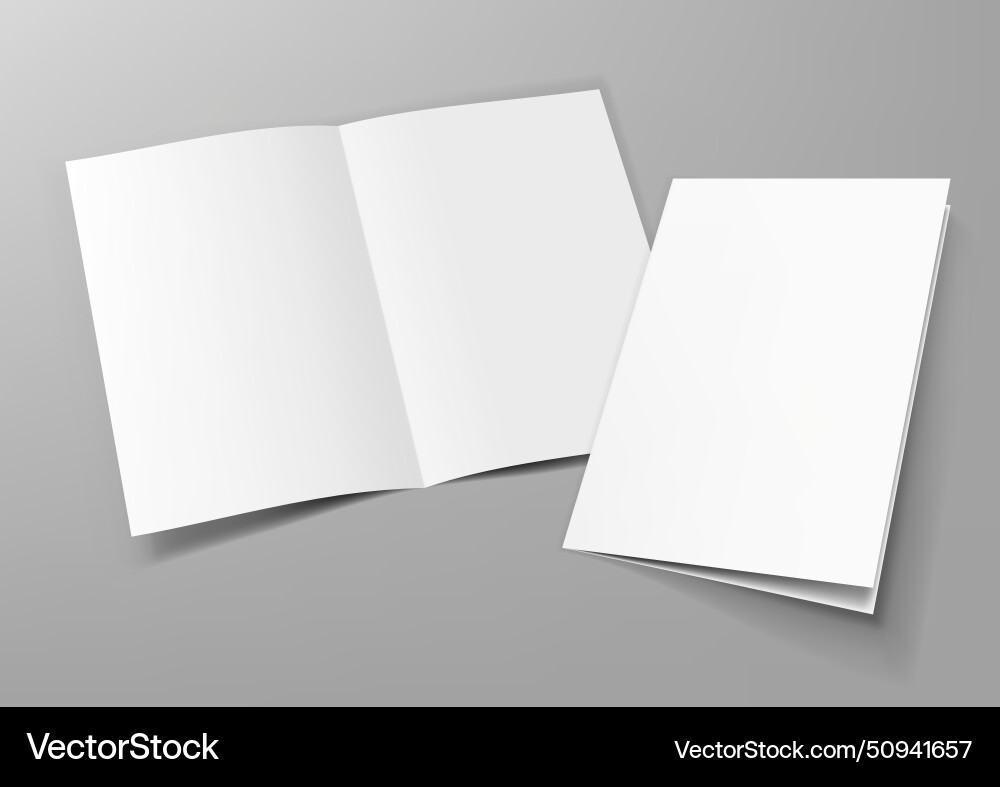 Realistic blank a4 half-fold brochure mock up Vector Image