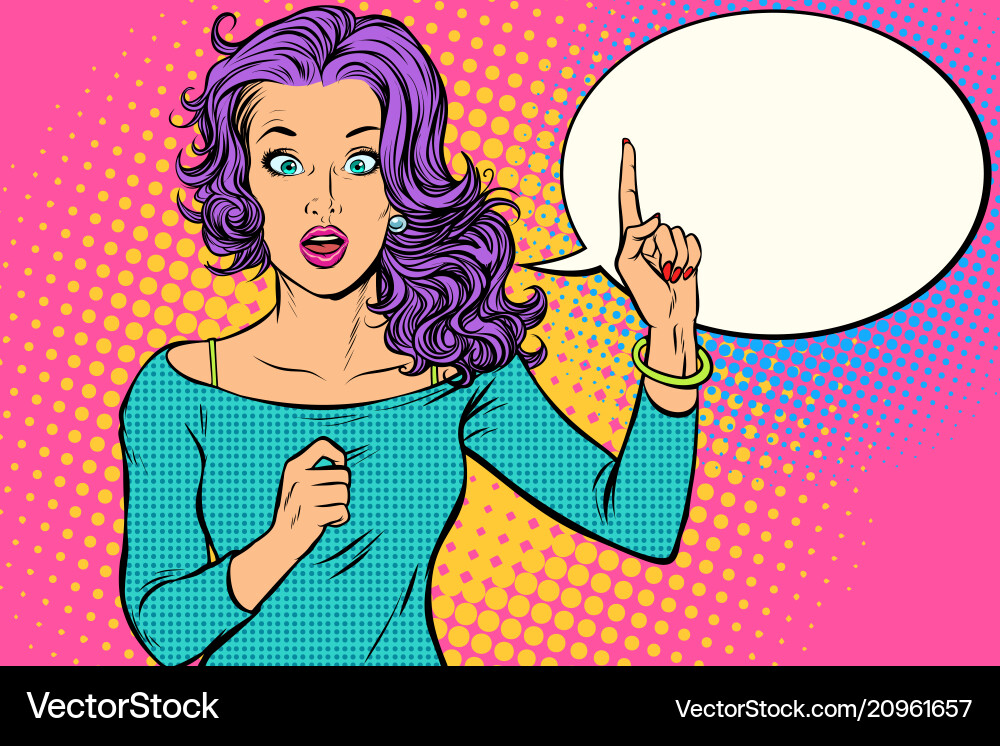 Retro Pin-Up Woman Pointing Royalty Free Vector Image