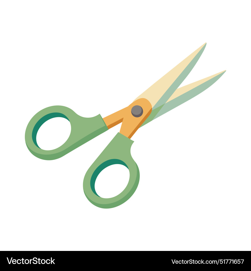 Scissors flat on white background Royalty Free Vector Image