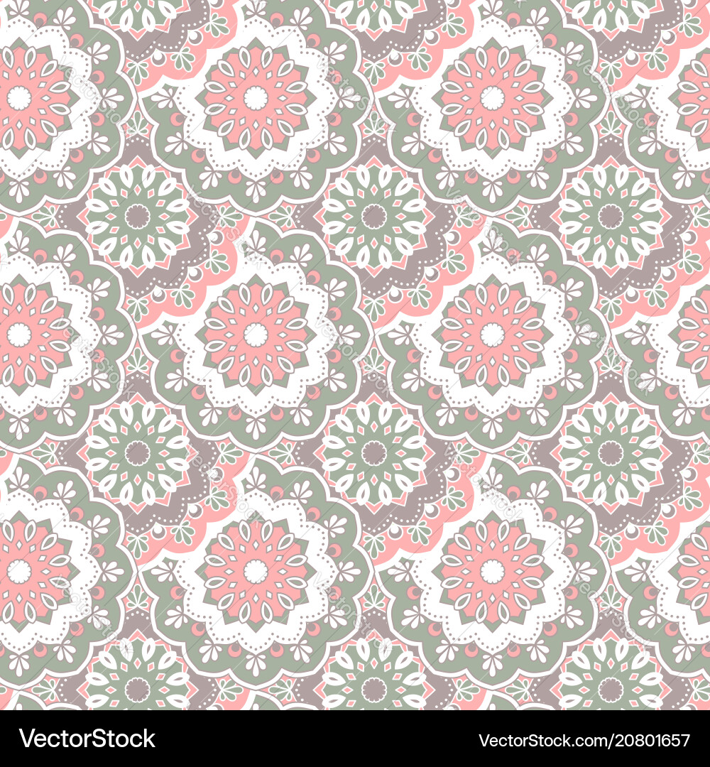 Seamless hand drawn mandala pattern vintage Vector Image