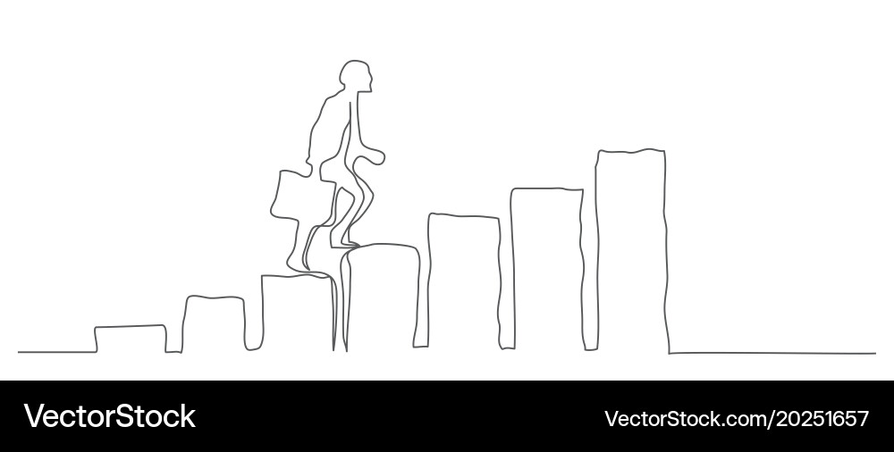 Success one line drawing Royalty Free Vector Image