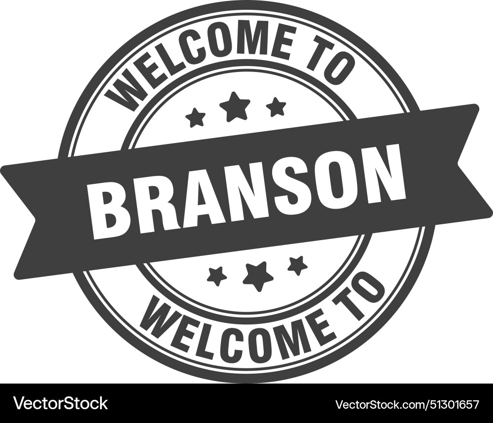 Welcome to branson stamp round sign Royalty Free Vector