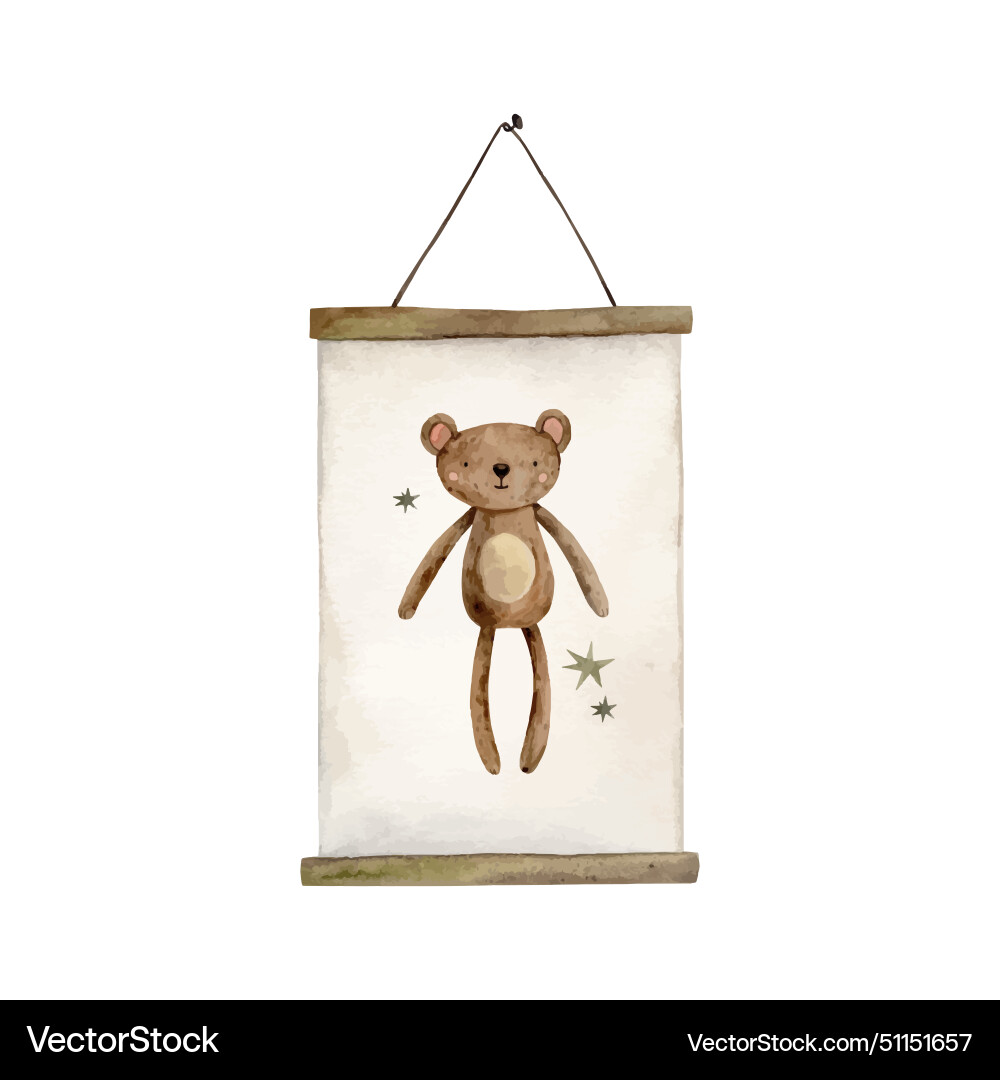 White poster in wooden frames with a pattern Vector Image