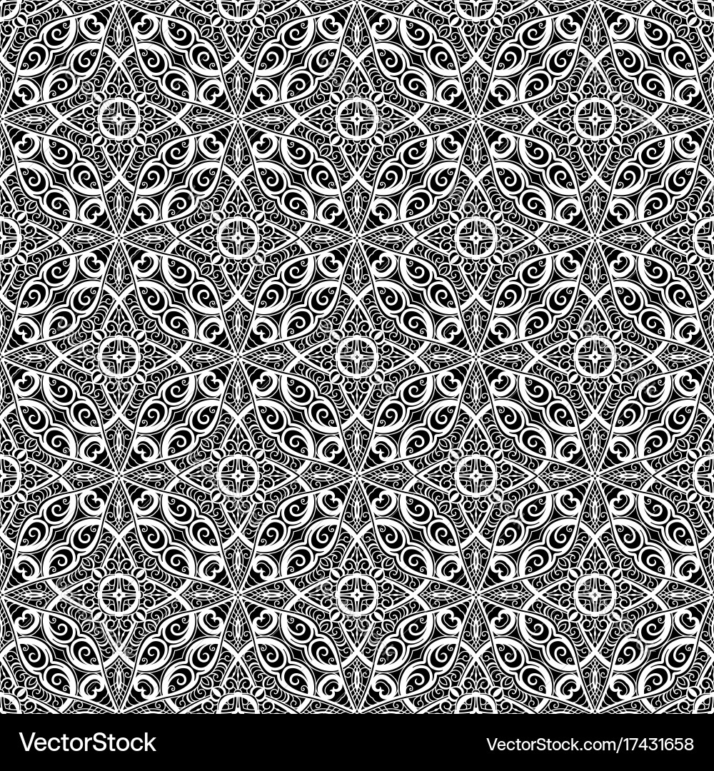 Black and white lace pattern Royalty Free Vector Image