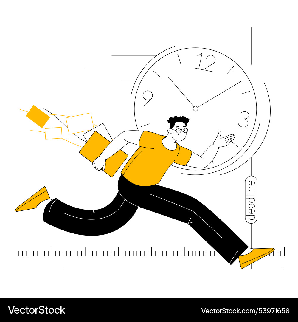 Deadline rush in hurry and time pressure concept Vector Image